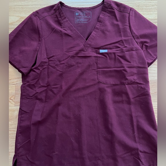 Figs | Tops | Figs Catarina Scrub Top Burgundy | Poshmark